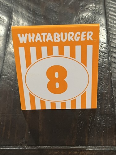 WHATABURGER TABLE TENT No. 8 CARD TEXAS HAMBURGER RESTAURANT #8 Troy ...