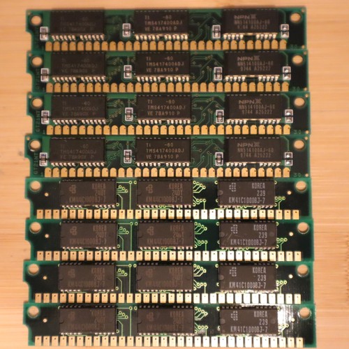 20MB 30-Pin Parity 8pc set of 4x4MB 1MB Memory 3 Chip SIMM IBM PC 386 ...