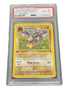 Aerodactyl 1999 Fossil #01/62 1st Edition Holo Price Guide - Sports ...