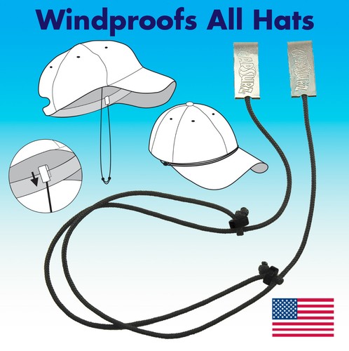 Capsurz Hat Retainer Chin Strap Clip On Hat Cord Motorcycles Boating ...