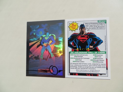 1991 IMPEL DC COSMIC SUPERMAN HOLOGRAM CHASE CARD SIGNED WALT SIMONSON ...