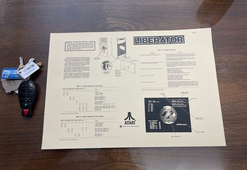 ATARI Liberator Upright Back Door Sheet New Atari Part ST-209-1. 1st ...