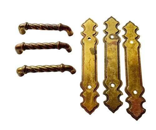 Vintage KBC Keeler Brass Rope Handle Cabinet Drawer Pulls Set Of 8 w ...