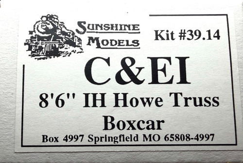 HO SUNSHINE MODELS 39.14 C&EI 8'6" IH HOWE TRUSS BOXCAR KIT | eBay