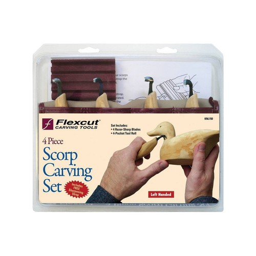 Flexcut Carving Tools, Left-Handed Scorp Set, Tool Roll and Strop ...