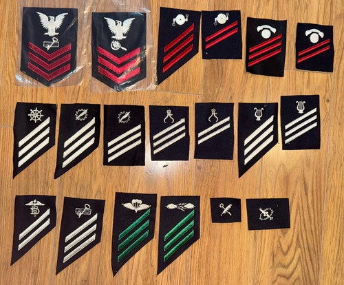 Lot of US Navy Rates on Navy/Black Colored Felt USN | eBay