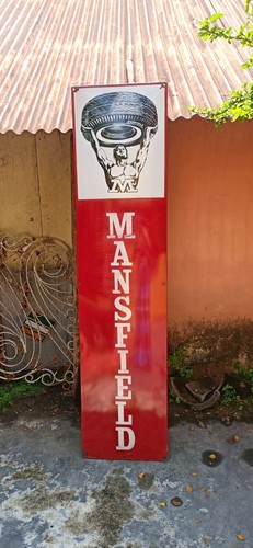 MRF Mansfield Tyre Oil Gas Station Enamel Porcelain Sign Board Antiq ...