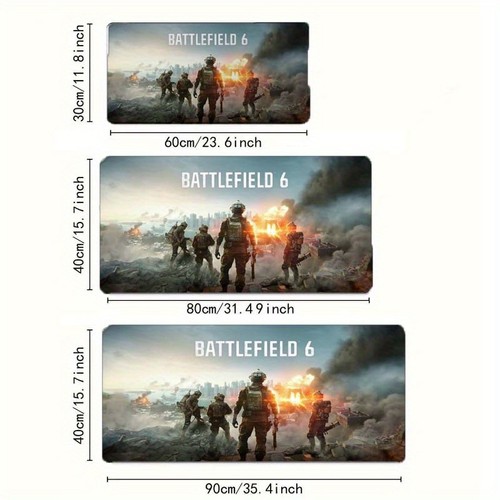 40*90cm1pc Battlefield 6 Themed Mouse Pad - Durable Rubber Base, Non ...
