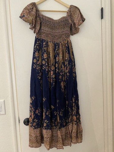 Free People Maxi Dress Louise Border Print Sz XS Women's Multicolor | eBay