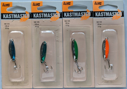 4 Pks. Acme Tackle KASTMASTER Fishing Lures - 1/8 Ounce - Four Popular ...