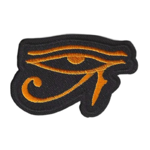 EYE OF RA IRON ON PATCH 3" Egyptian Symbol Protection Embroidered Black ...