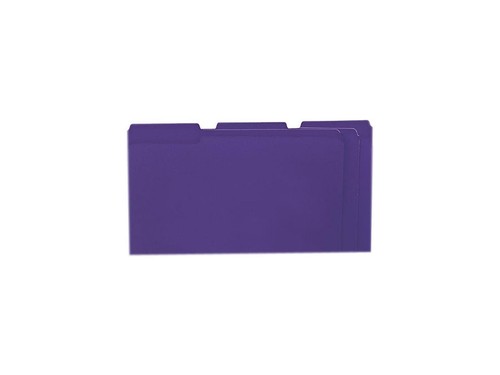 Universal Colored File Folders, 1/3 Cut One-Ply Top Tab, Legal, Violet ...