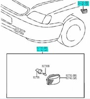 8173051011 Genuine Toyota LAMP ASSY, SIDE TURN SIGNAL, RH/LH 81730 ...