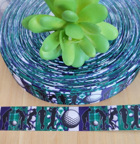 7/8"( 1 YD) Golf Grosgrain Ribbon Golf Ball Golf Tees Sports Ribbon ...