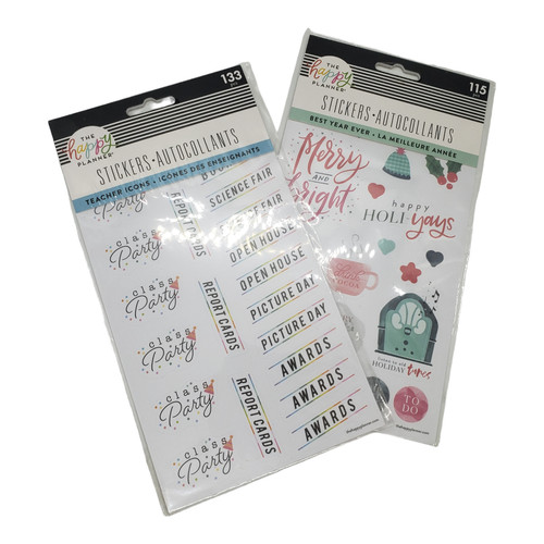 2 The Happy Planner Sticker Packs Teacher Icons Best Year Ever 248pcs ...