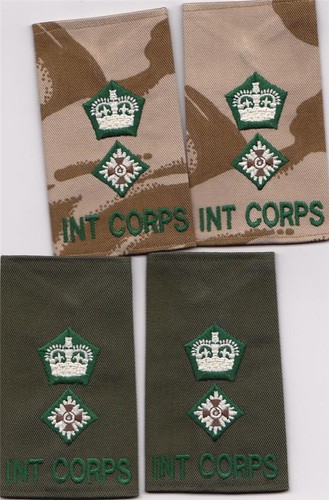 INTELLIGENCE CORPS LIEUTENANT COLONEL rank slide epaulettes DESERT CAMO ...