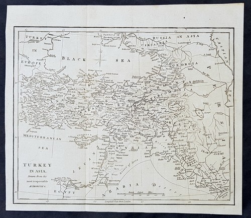 1795 Aaron Arrowsmith Original Antique Map of Turkey in Asia - Persia ...