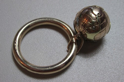 Vintage Cartier 14K Yellow Gold & Diamond Globe Baby Rattle Teething ...