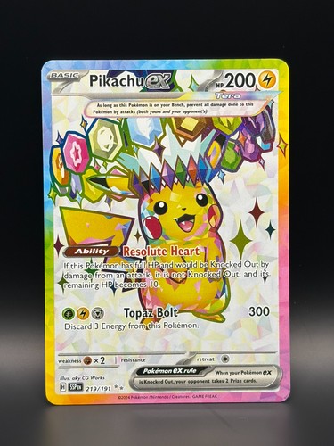PIKACHU EX 219/191 ULTRA RARE POKEMON TCG: SV08 - SURGING SPARKS | eBay
