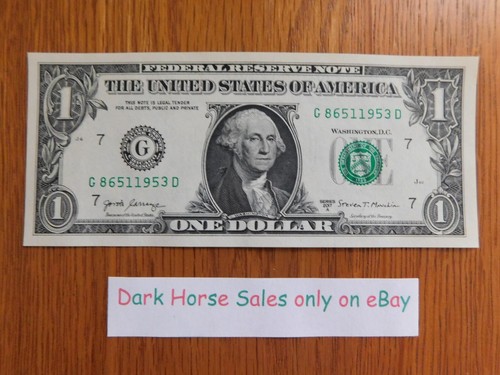 2017 U.S. $1 One Dollar bill with the year 1953 in the SERIAL NUMBER ...