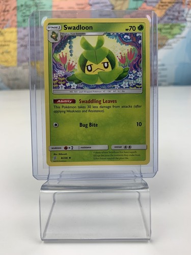 SHIPS SAME DAY Pokemon Card NM Swadloon 8/236 Stage 1 Grass Type 2019 ...