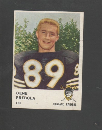 1961 Fleer Football Card #194 Gene Prebola-Oakland Raiders Ex Mint Card ...