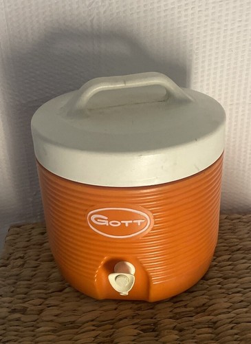 Vintage GOTT Water Cooler 1 Gallon With Lid Orange | eBay
