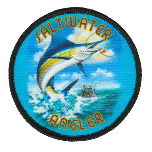 Saltwater Angler fishing Dye Sublimation Iron On Applique Handmade ...