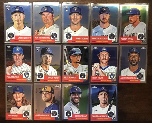 2022 Topps Chrome Platinum Anniversary Brewers 14 Card Team Set Molitor ...
