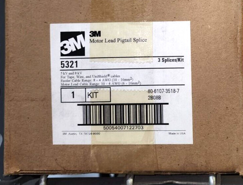 3M 5321 MOTOR LEAD PIGTAIL SPLICE FEEDER CABLE 8-4 AWG MOTOR LEAD 10-4 ...