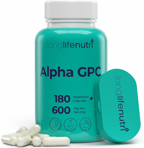 Alpha GPC Choline Supplement 600Mg – 180 Vegetarian Capsules, High ...