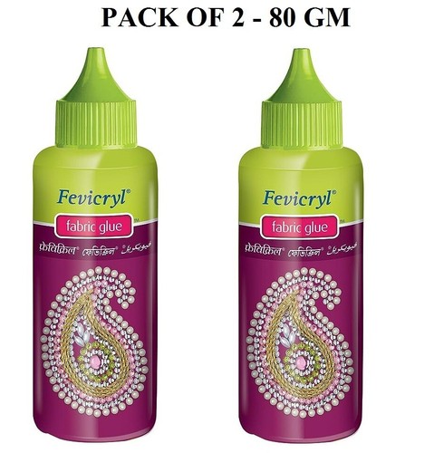 2X Pidilite Fevicryl Fabric Glue (80g) for sticking beads, sequins ...
