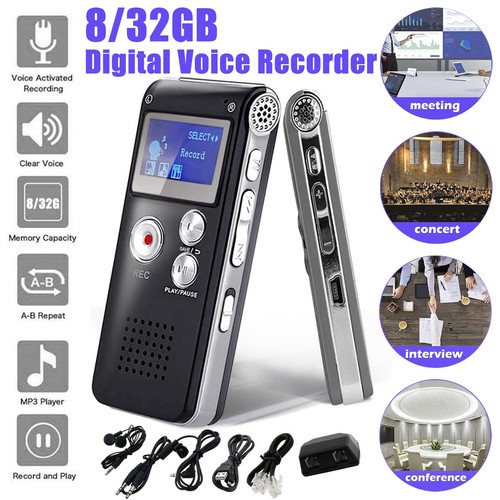 Digital Voice Recorder Dictaphone Audio MP3 Sound Recorder Mini Spy ...