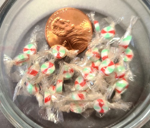 Miniature Hand -Wrapped Red Green & White Christmas Peppermints 25 pcs ...