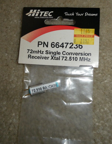 Vintage RC Airplane Part Hitec Single Conversion Receiver Crystal Ch 36 ...