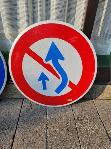 Japanese Traffic Sign No Passing Red Blue Circular Arrow Symbol Road ...