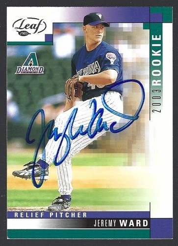 Jeremy Ward 2003 Leaf Baseball IP autograph signed #302 card | eBay