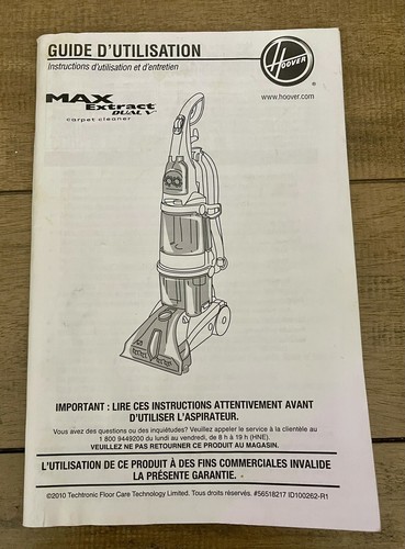 Hoover Max Extract Dual V Instruction Manual | eBay