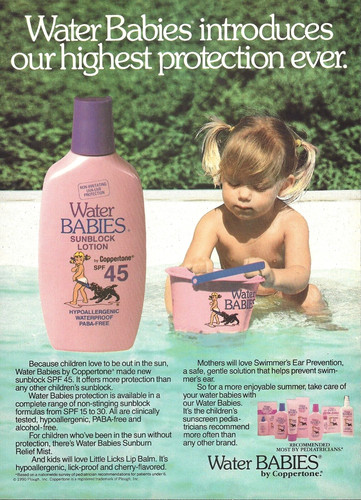 1990 Coppertone Water Babies Sunblock Lotion vintage Print AD ...