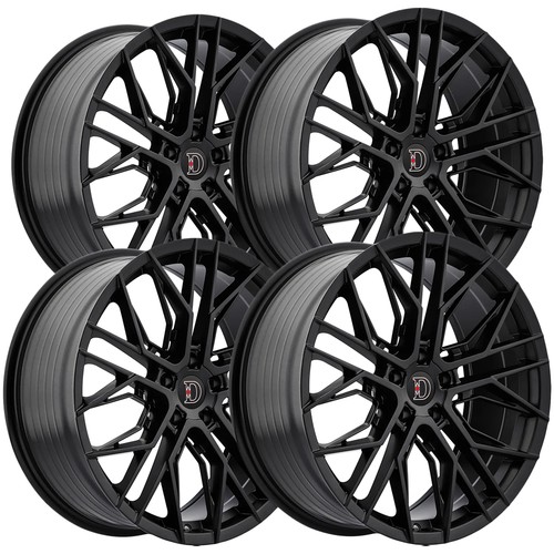 (Set of 4) Defy D05 17x7.5 5x4.5" +38mm Gloss Black Wheels Rims 17 ...