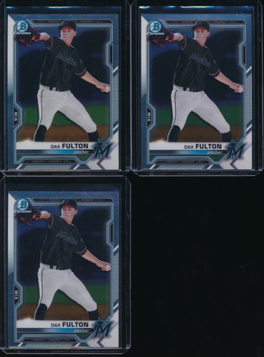 Lot of (3) DAX FULTON 2021 Bowman Chrome Prospects MARLINS Rookie Card ...