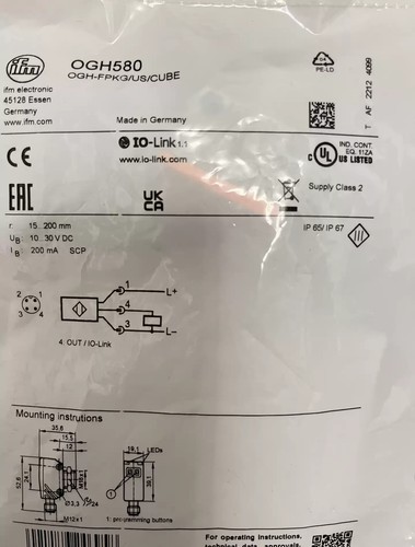 1pcs IFM OGH580 OGH-FPKG/US/CUBE NEW | eBay