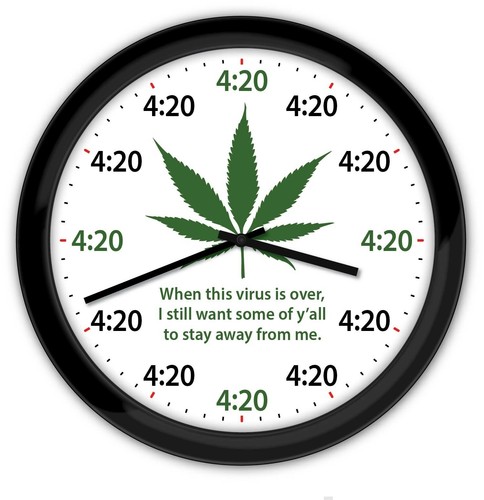 FUNNY 420 Marijuana Leaf WALL CLOCK - Weed Pot Smoking - Novelty GREAT ...
