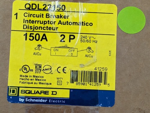 Square D QDL22150 150A 2P 240V~ PowerPact Circuit Breaker 785901412595 ...