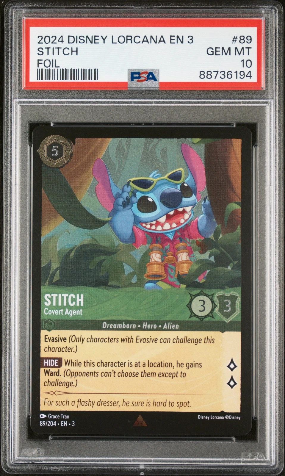 Stitch - Covert Agent 2024 Into the Inklands #89/204 Cold Foil Price ...