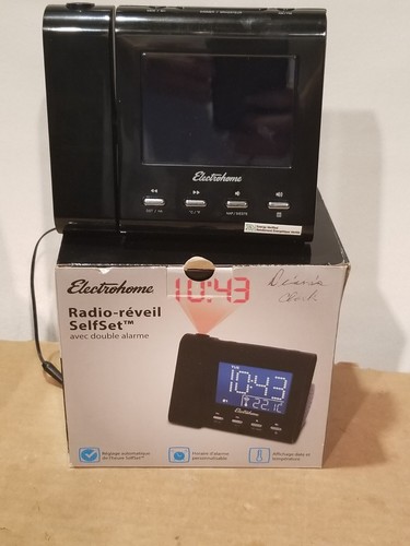 Electrohome EAAC601 Projection Alarm Clock w/ AM/FM Radio Battery ...