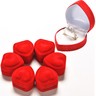 1Pc Red Love Rose Heart Shaped Ring Earring Jewelry Box Gift Velvet ...