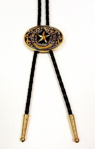 STAR THE STATE OF TEXAS GOLD OVAL RODEO COWBOY BOLOTIE WESTERN BOLO TIE ...