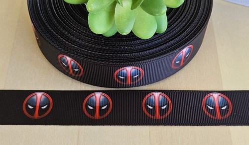 7/8" (1 YD) Deadpool Grosgrain Ribbon Deadpool & Wolverine Movie Marvel ...