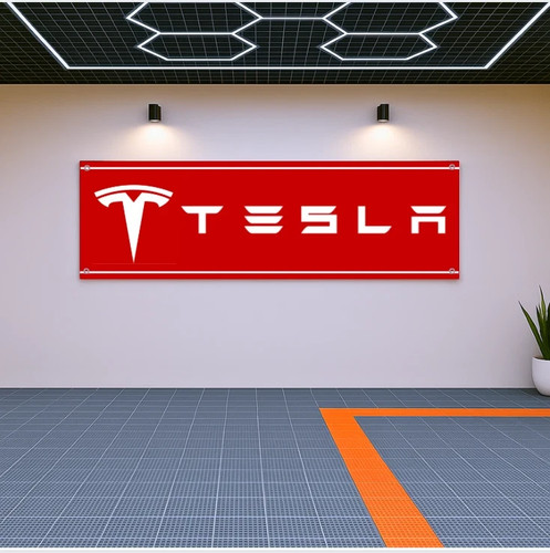 Tesla Flag Banner 71x24– Garage or Man Cave Wall Decor for Car Fans | eBay